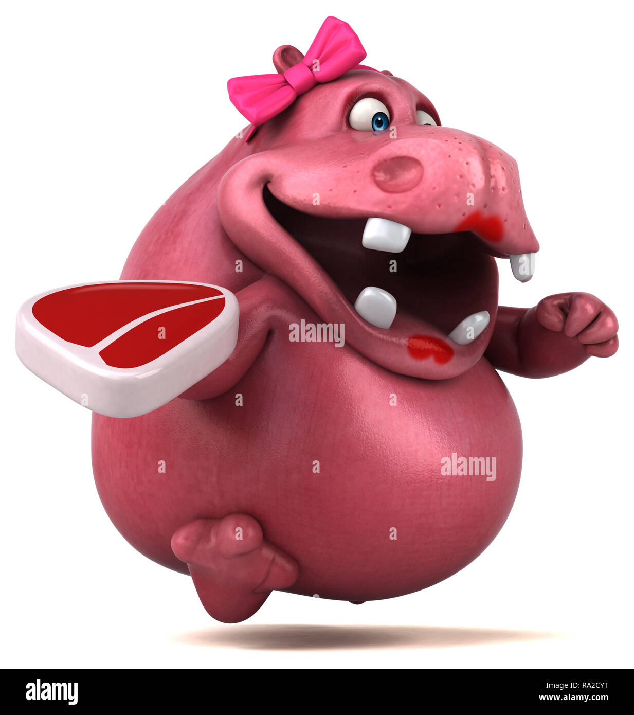 Pink Hippo - 3D Illustration Stock Photo - Alamy