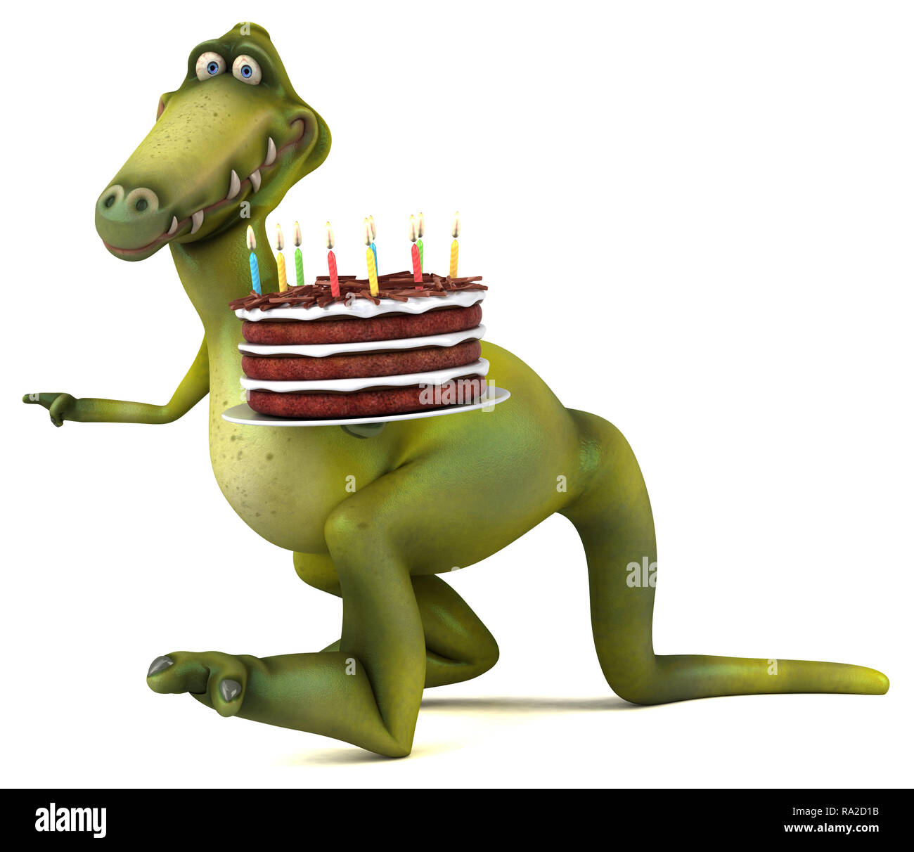 Fun dinosaur - 3D Illustration Stock Photo - Alamy