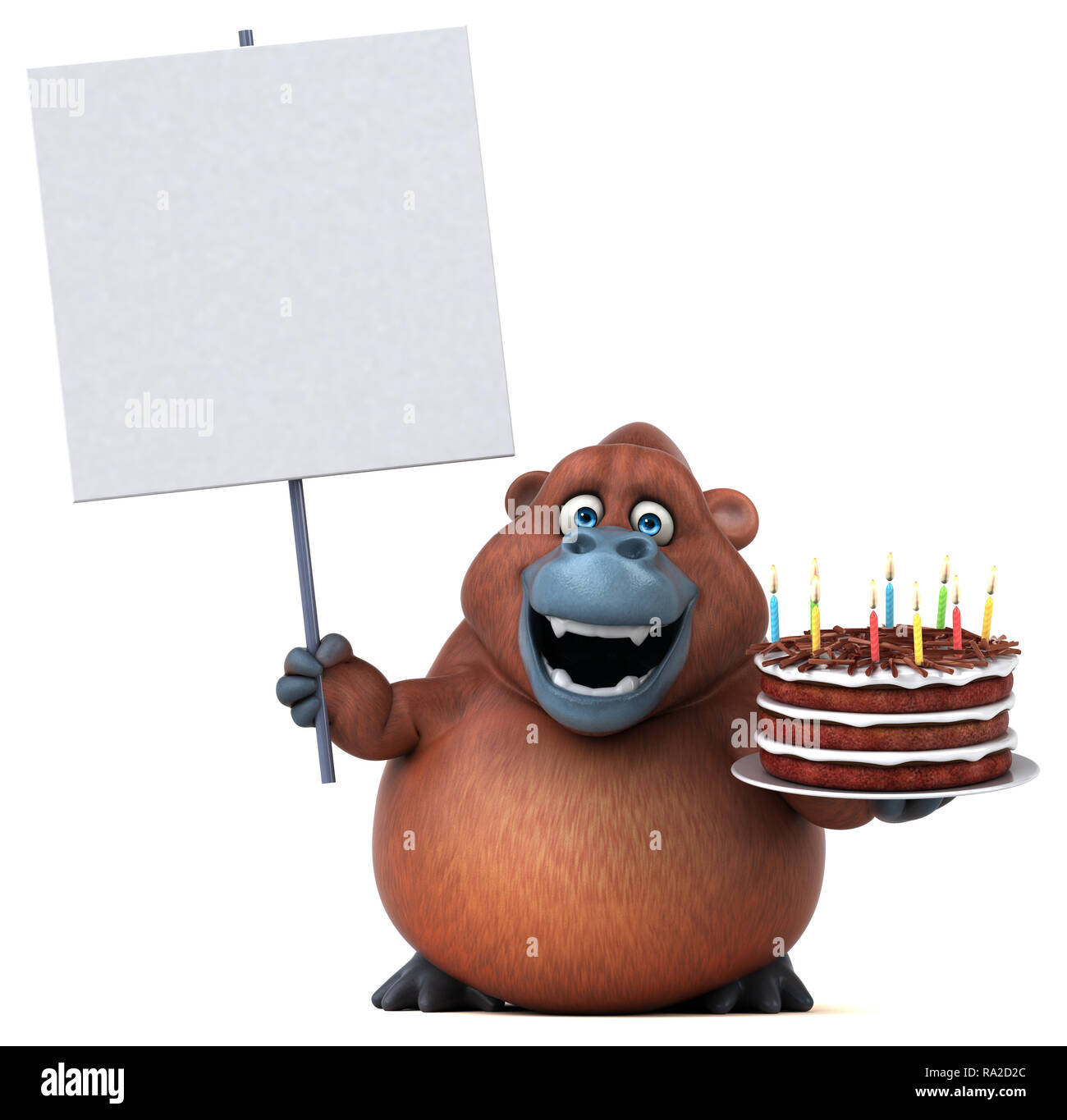 Fun orang outan - 3D Illustration Stock Photo - Alamy