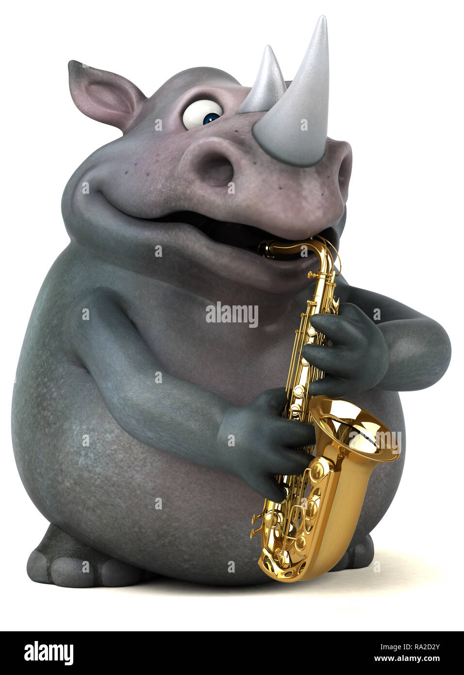 Fun rhino - 3D Illustration Stock Photo - Alamy