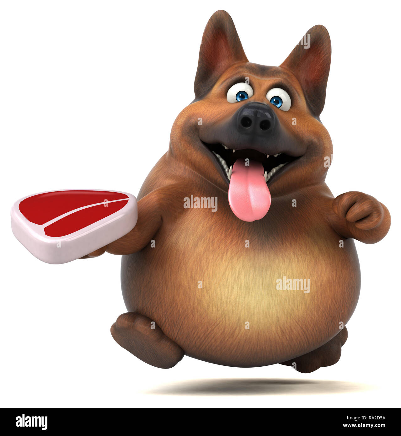 Fun german shepherd dog - 3D Illustration Stock Photo - Alamy