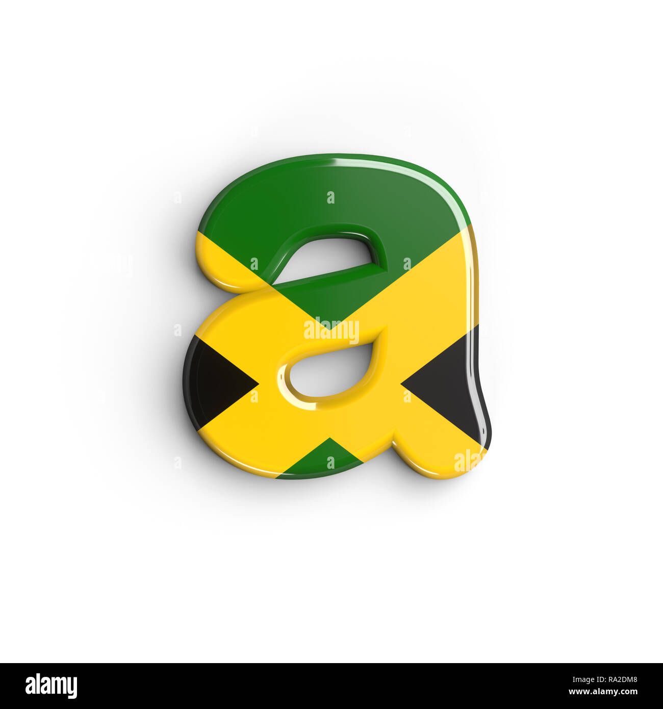 Jamaica letter A - Small 3d Jamaican flag font isolated on white ...