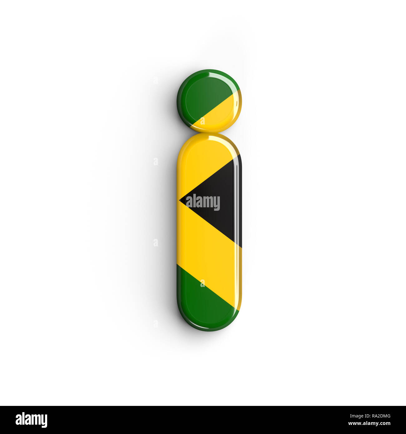 Jamaica letter I - Lowercase 3d Jamaican flag font isolated on white ...