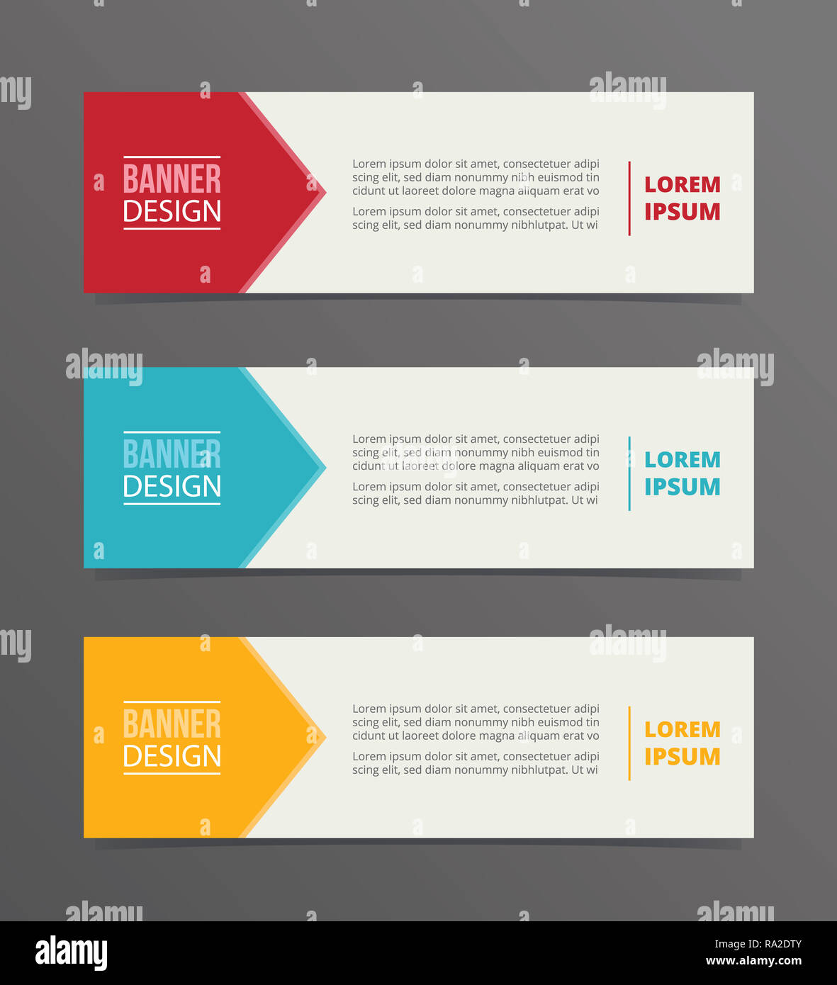 arrow banner template design with horizontal advertising banner space ...