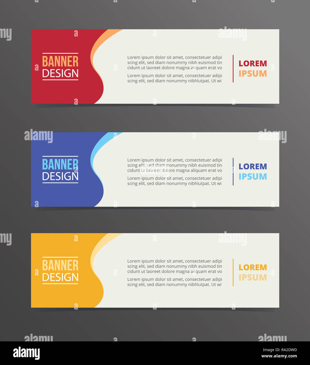 curly banner template design with horizontal advertising banner space ...
