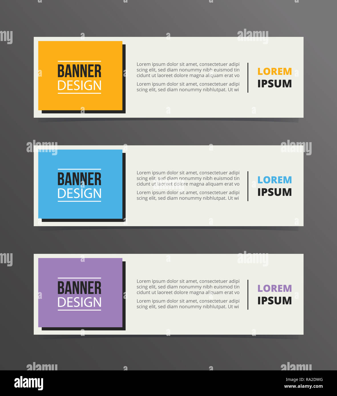 boxed or box style banner template design with horizontal advertising ...