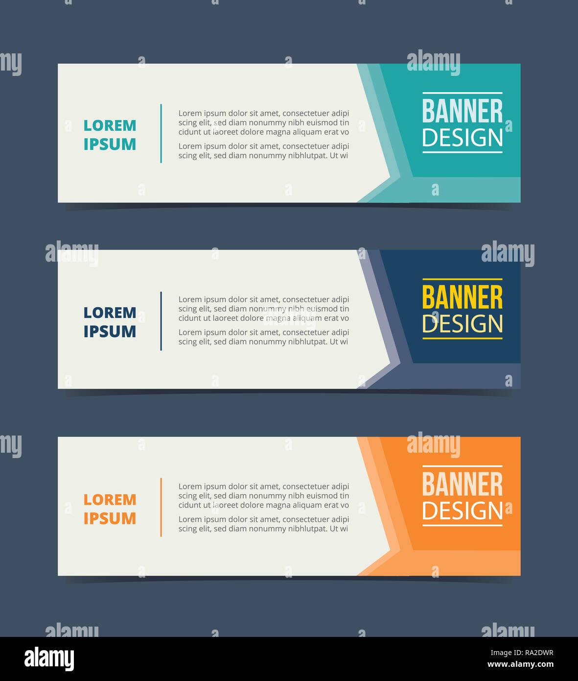 side arrow banner template design with horizontal advertising banner ...