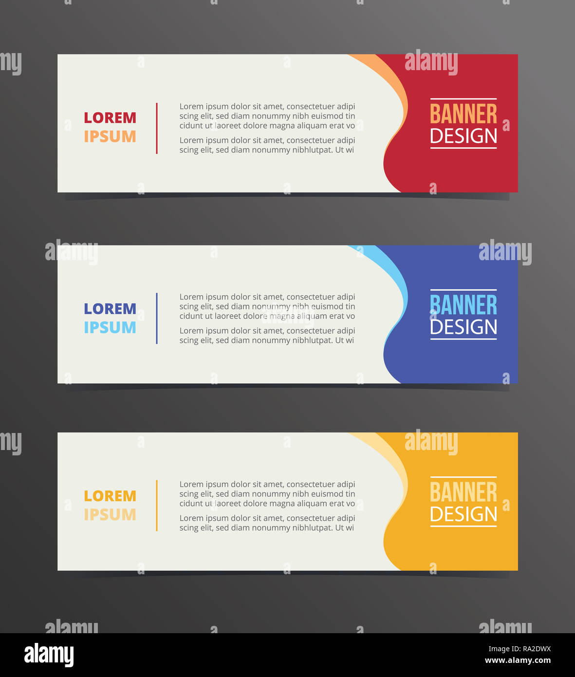 curly banner template design with horizontal advertising banner space ...