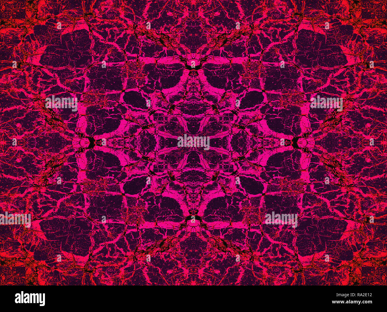 Psychedelic red and purple kaleidoscope pattern background Stock Photo ...