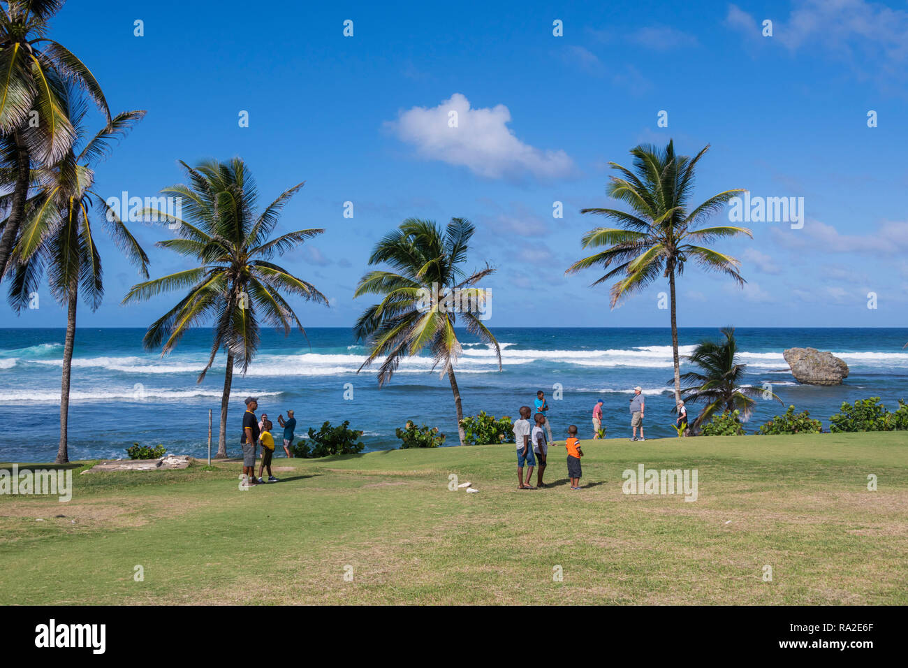 Bathsheba Beach Barbados, tourists enjoying the views Stock Photo - Alamy