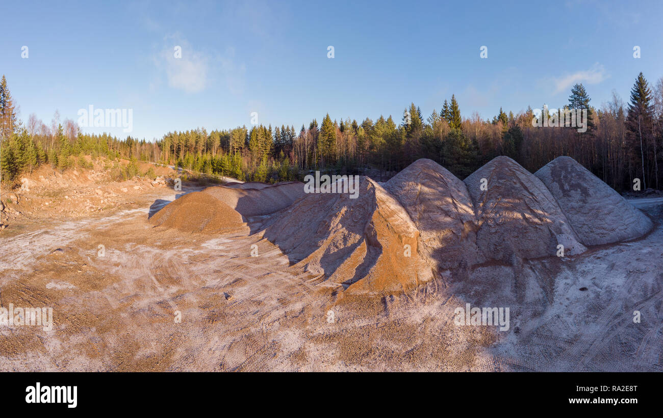 Sand and gravel pit in winter Stock Photo - Alamy