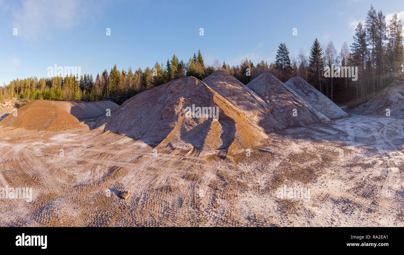 Sand and gravel pit in winter Stock Photo - Alamy