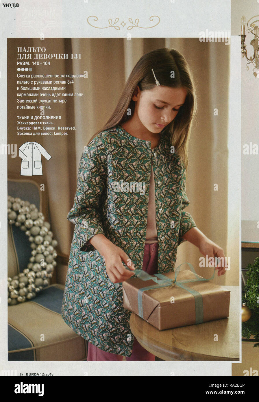 The inside of Russian magazine "Burda Stock Photo - Alamy