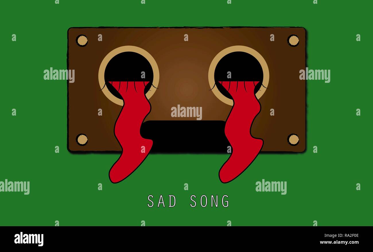 Tape cassette vector, Sad song Concept Stock Photo - Alamy