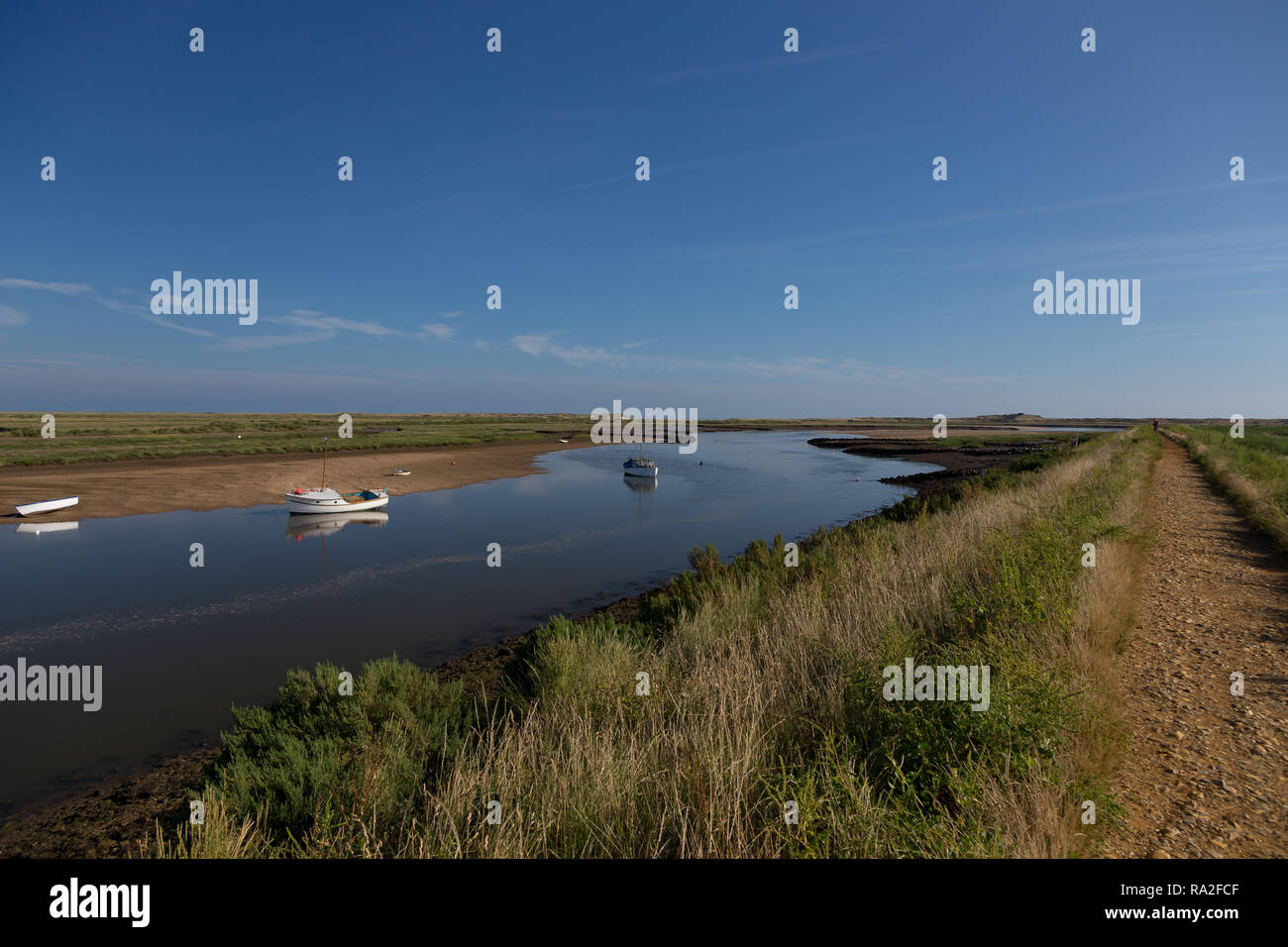 Norfolk coastal path from Burnham Overy Staithe Stock Photo - Alamy
