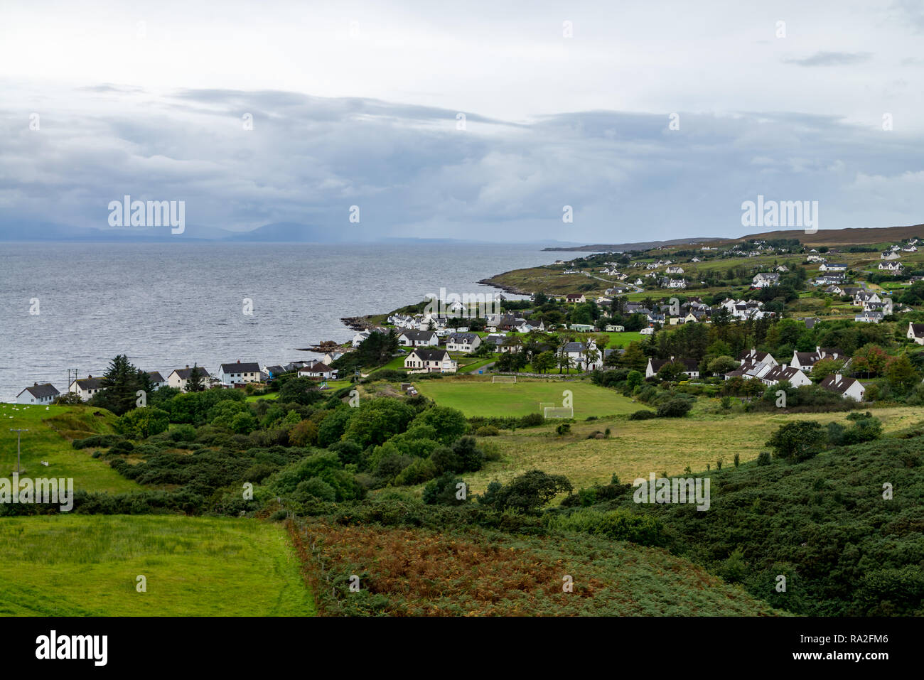 The coastal village of Gairloch in the remote Scottish Highlands, UK ...