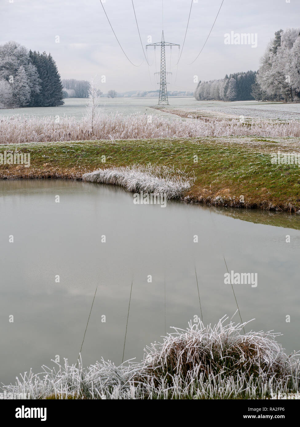 Frozen power line power pole hi-res stock photography and images - Alamy