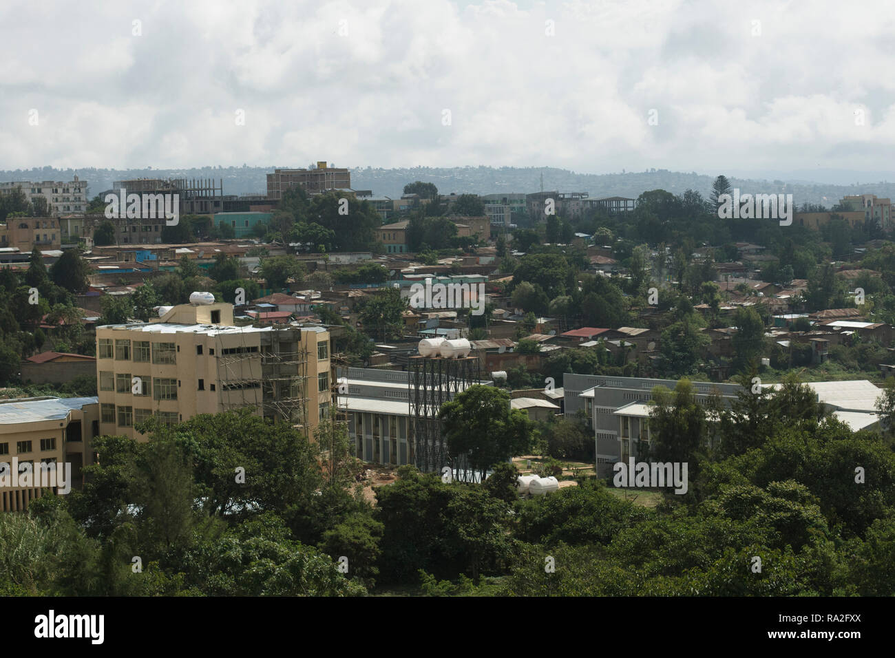 Harar, Harerge / Ethiopia - May 02 2017: The modern part of the city of ...
