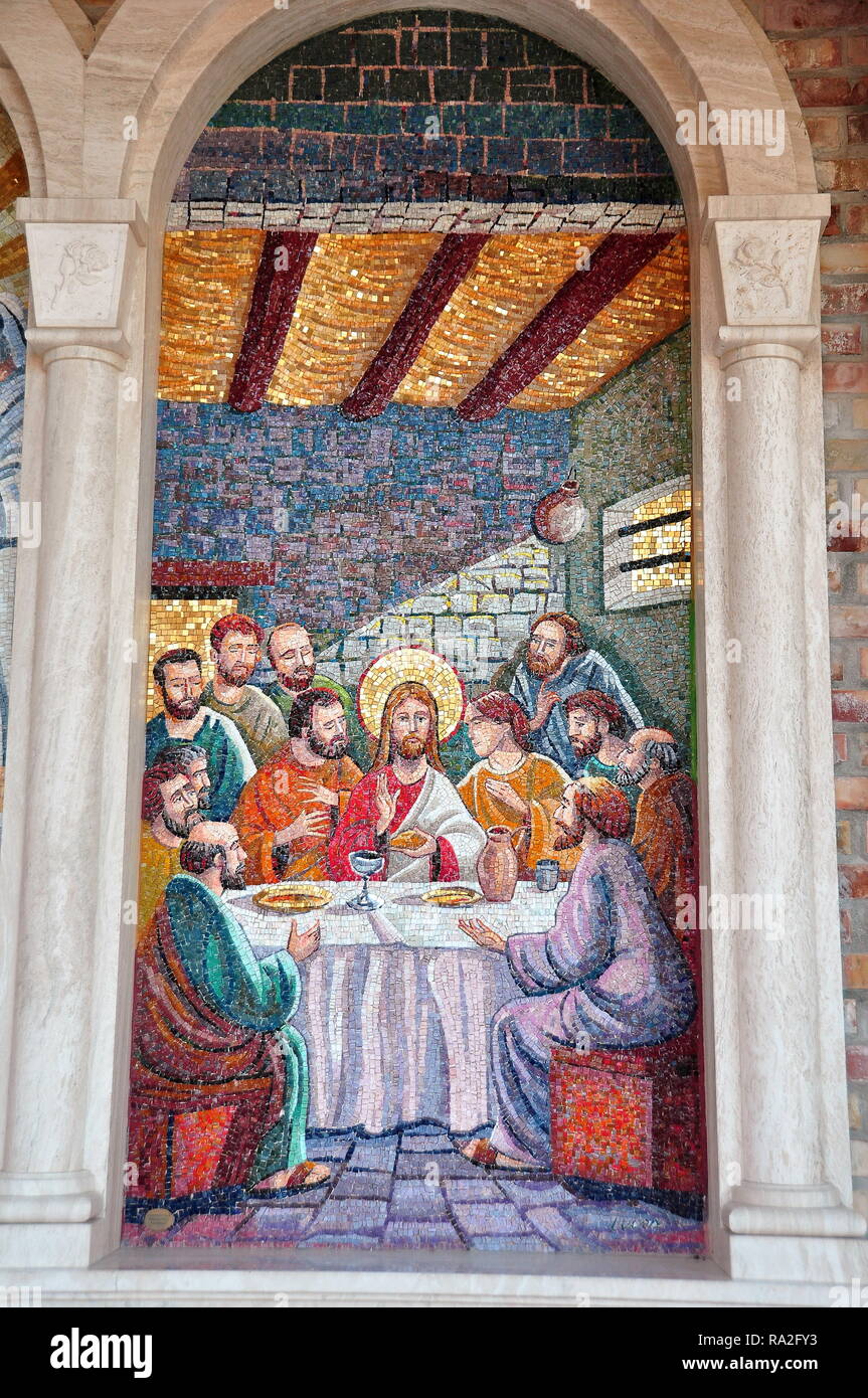 Religious mosaics at a church in Gulianova Italy Stock Photo - Alamy