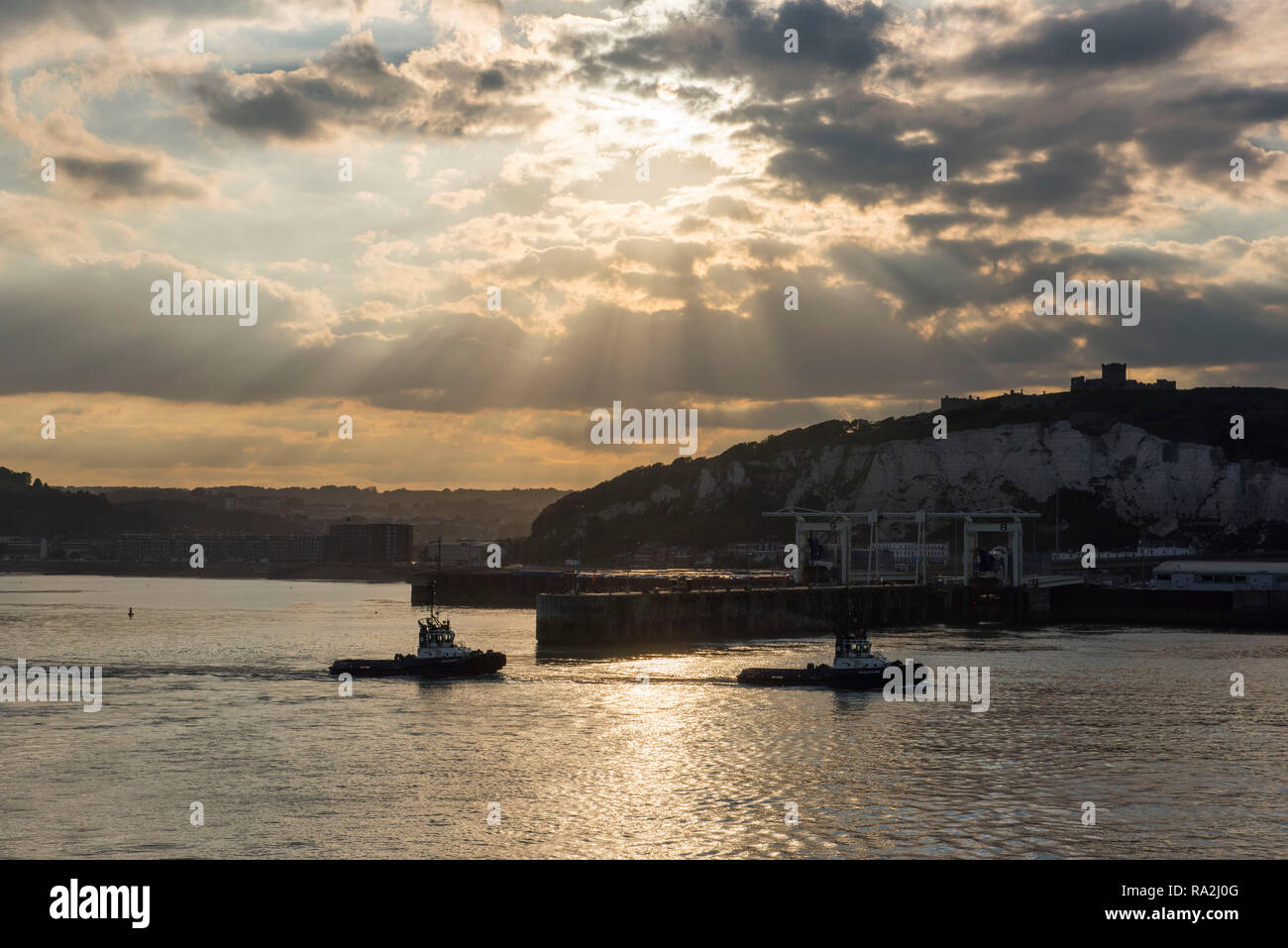 General views of the Port of Dover, England, UK as seen from a ...