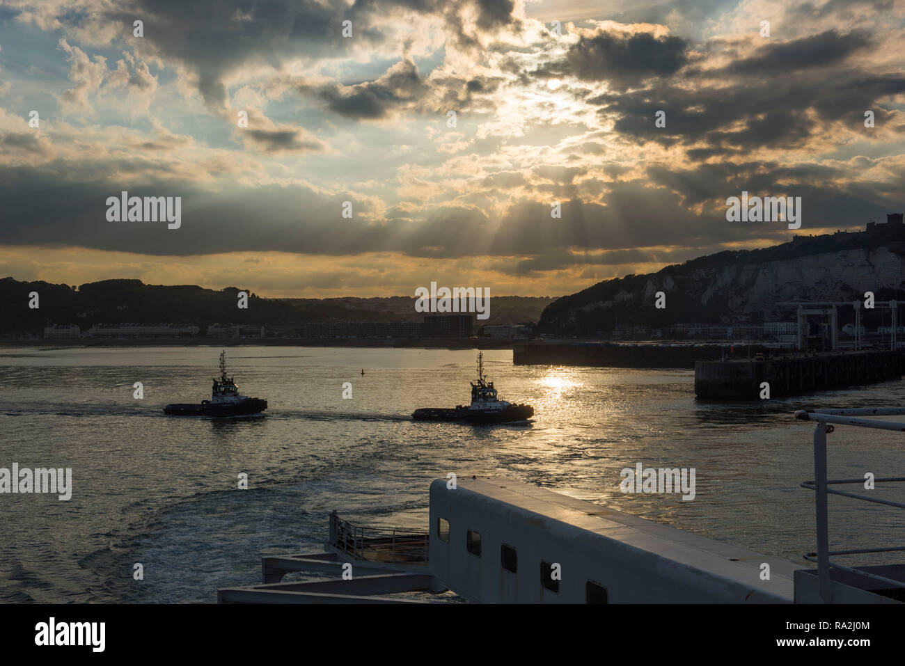 General views of the Port of Dover, England, UK as seen from a ...
