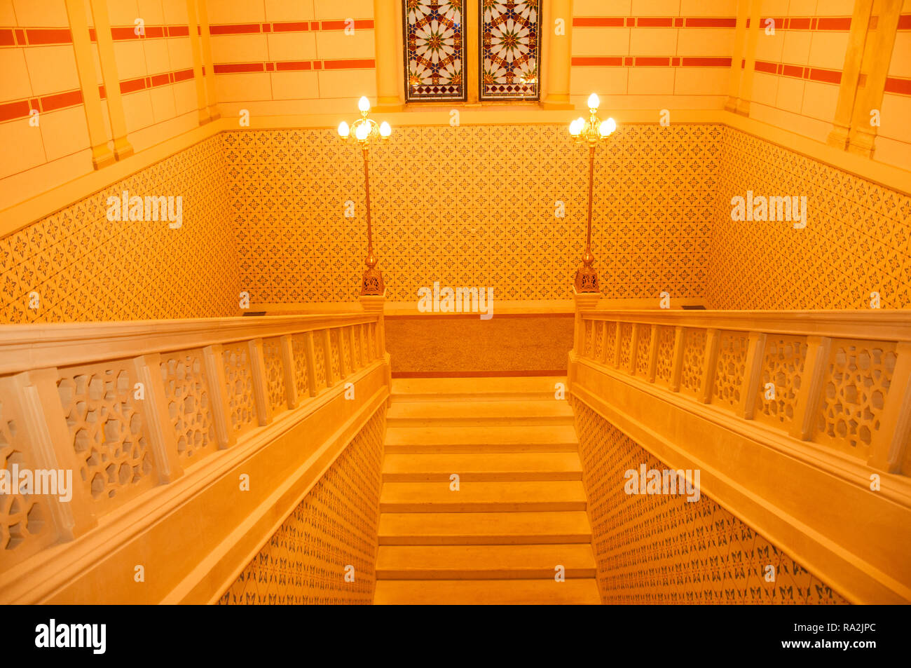 View to the stairs design in the city hall in Sarajevo, Bosnia Stock ...