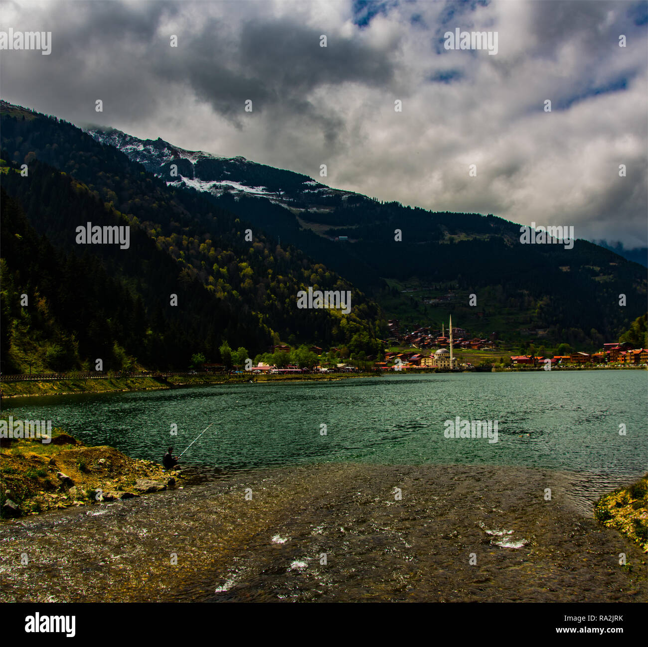 The beautiful and famoous Uzungol lake in city of Trabzon, Turkey 22.04 ...