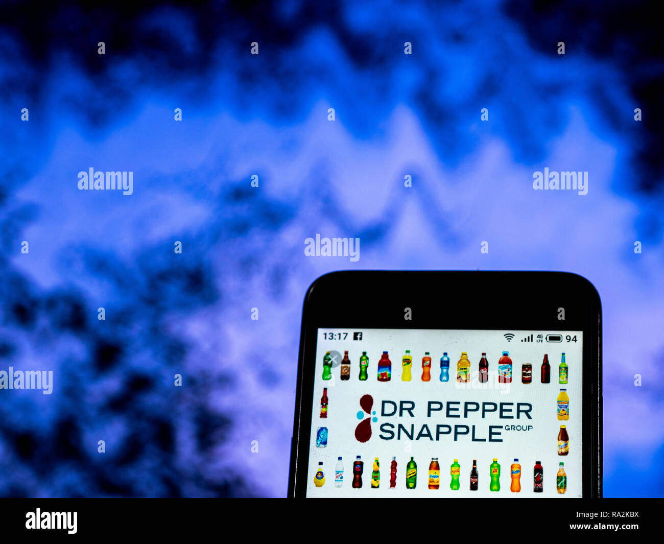Dr Pepper Snapple Group Drink company logo seen displayed on smart ...