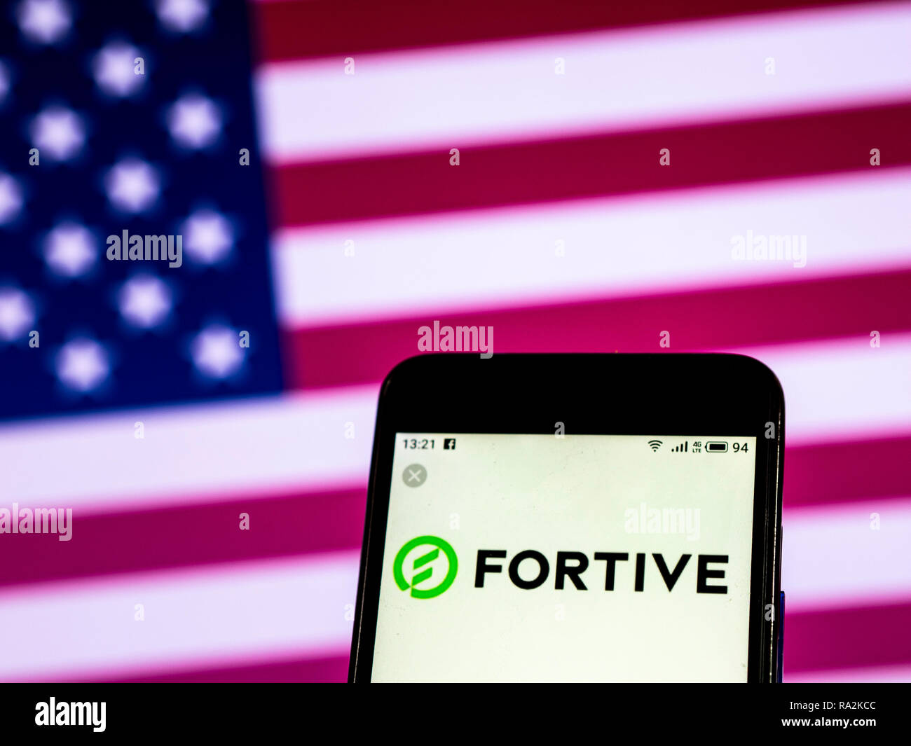 Fortive Industrial conglomerate company logo seen displayed on smart ...