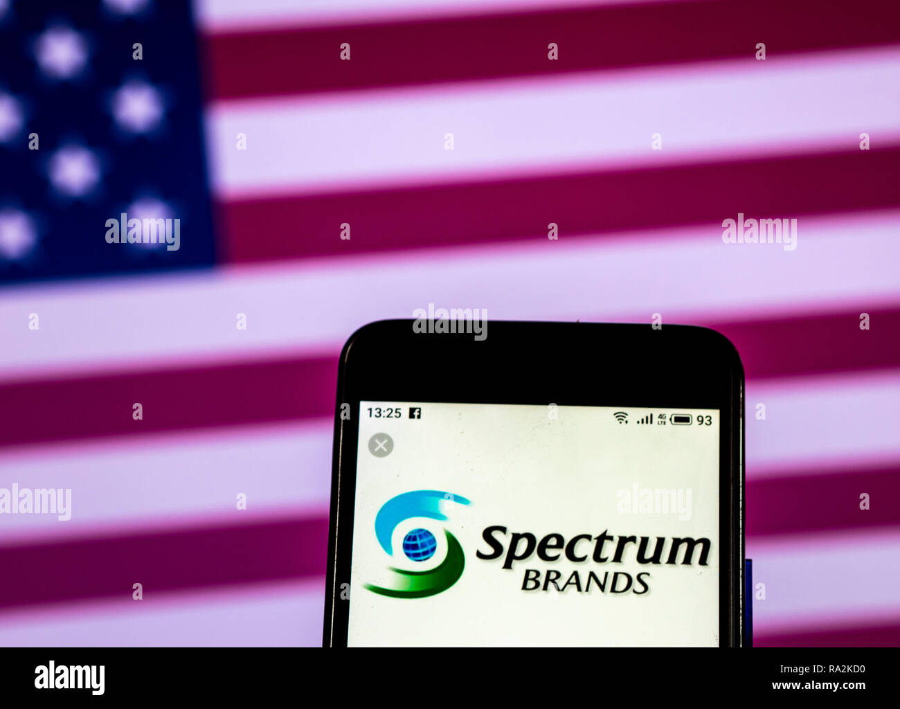 Spectrum Brands Company logo seen displayed on smart phone Stock Photo ...