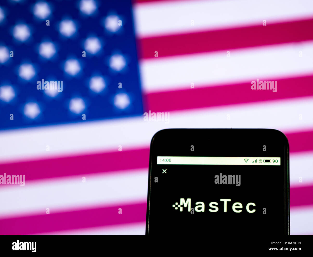 MasTec Engineering company logo seen displayed on smart phone Stock ...
