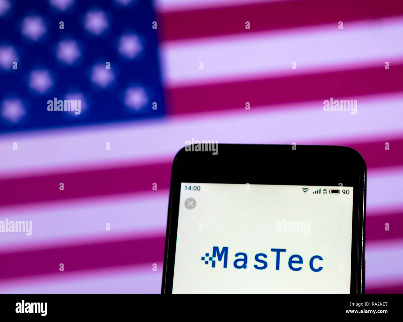 MasTec Engineering company logo seen displayed on smart phone Stock ...