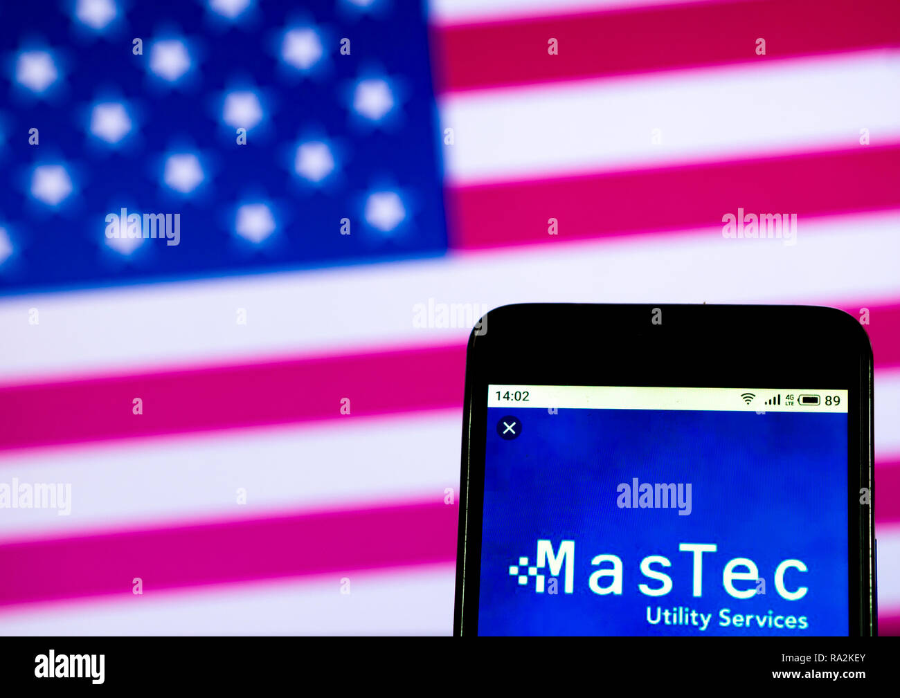 MasTec Engineering company logo seen displayed on smart phone Stock ...