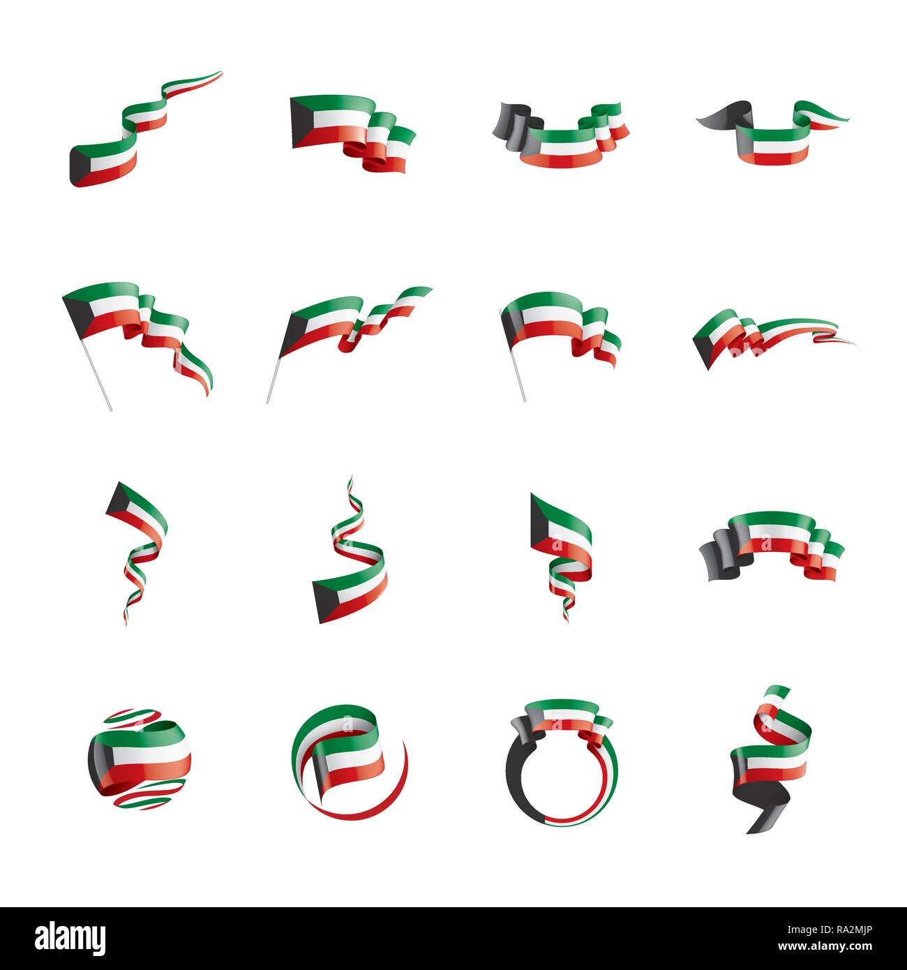 Kuwait flag, vector illustration on a white background Stock Vector ...