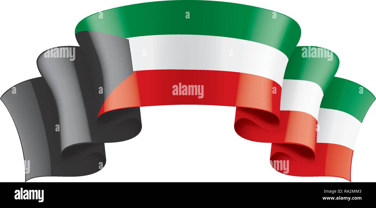 Kuwait realistic flag waving Stock Vector Images - Alamy