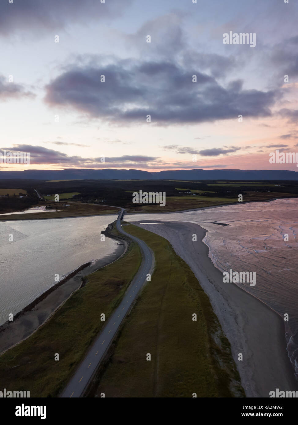 Aerial view of a beach on the Atlantic Ocean Coast during a dramatic ...