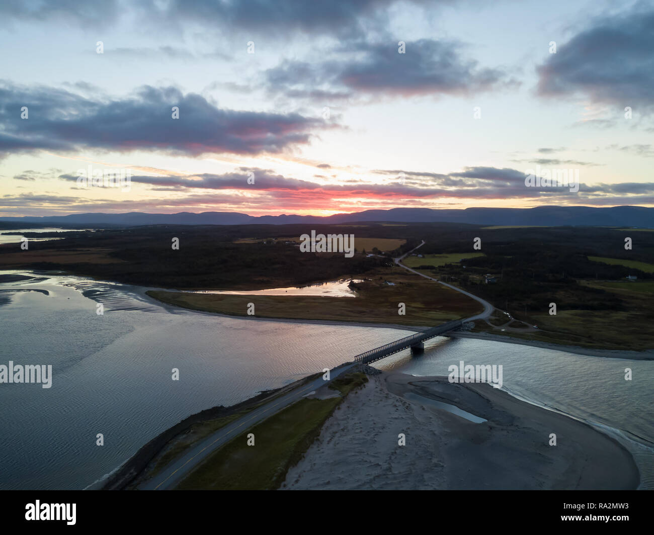Aerial view of a beach on the Atlantic Ocean Coast during a dramatic ...