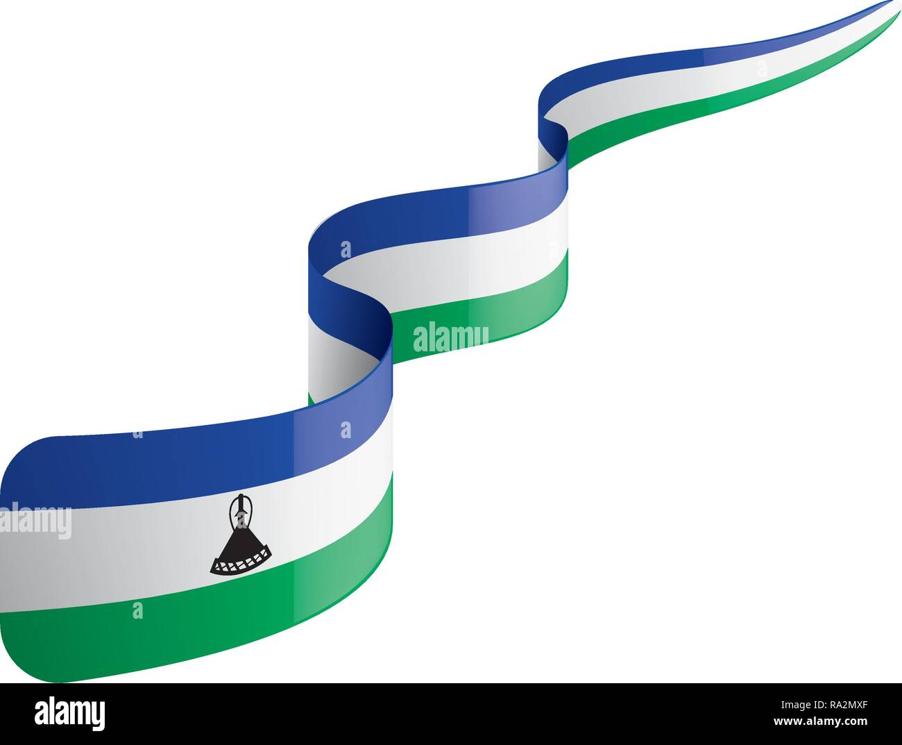 Lesotho flag, vector illustration on a white background Stock Vector ...