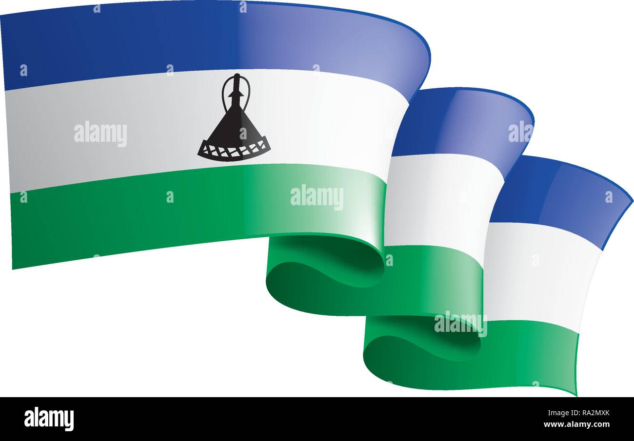 Lesotho flag, vector illustration on a white background Stock Vector ...