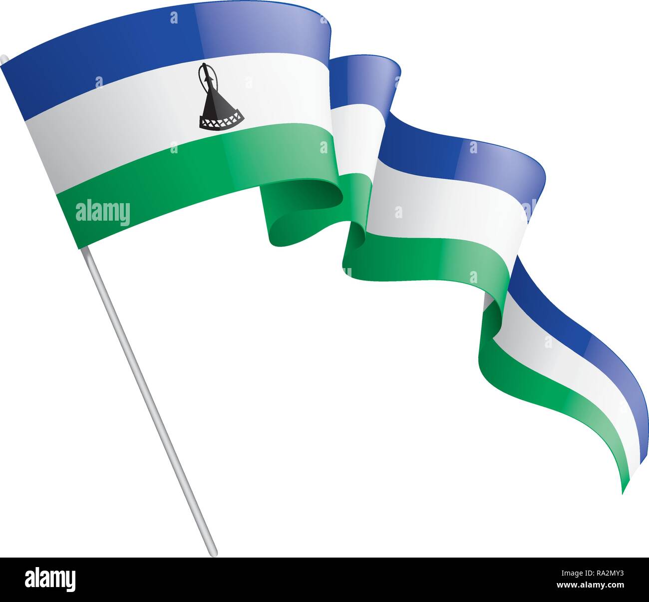 Lesotho flag, vector illustration on a white background Stock Vector ...