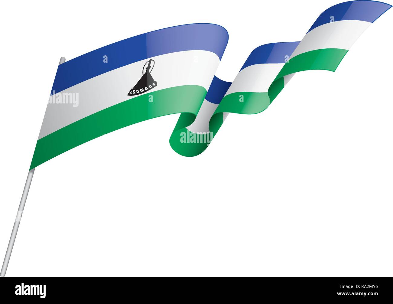 Lesotho flag, vector illustration on a white background Stock Vector ...