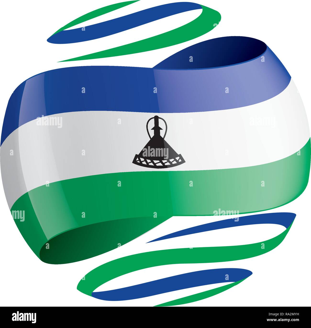 Lesotho flag, vector illustration on a white background Stock Vector ...