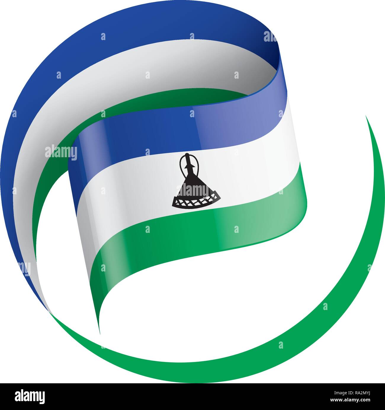 Lesotho flag, vector illustration on a white background Stock Vector ...