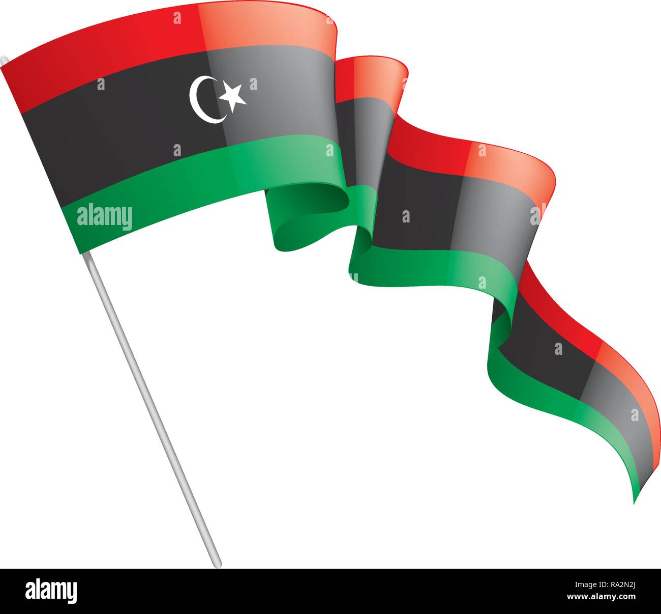 Libya flag, vector illustration on a white background Stock Vector ...