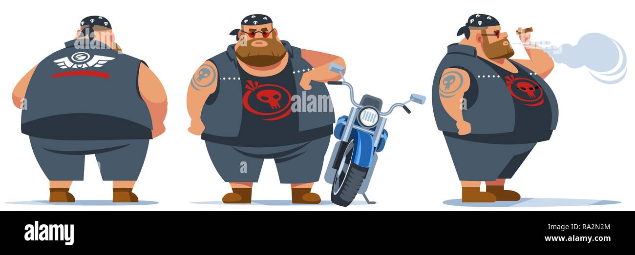 Biker Man character. Vector Stock Vector Image & Art - Alamy