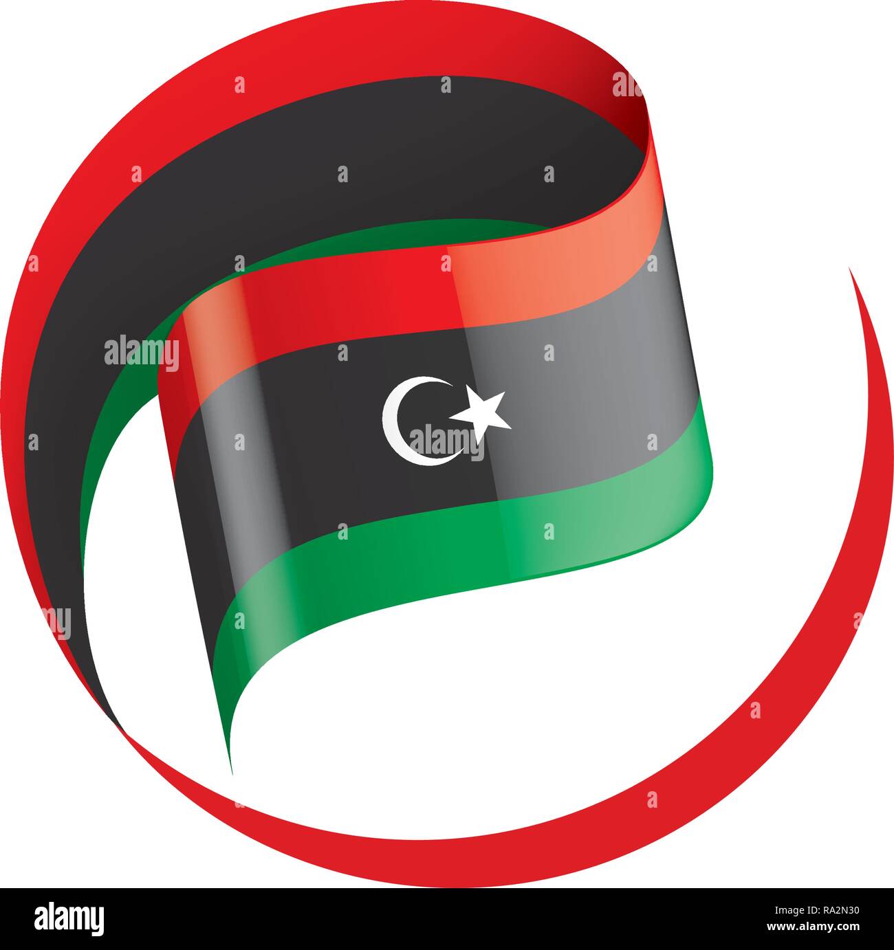 Libya flag, vector illustration on a white background Stock Vector ...