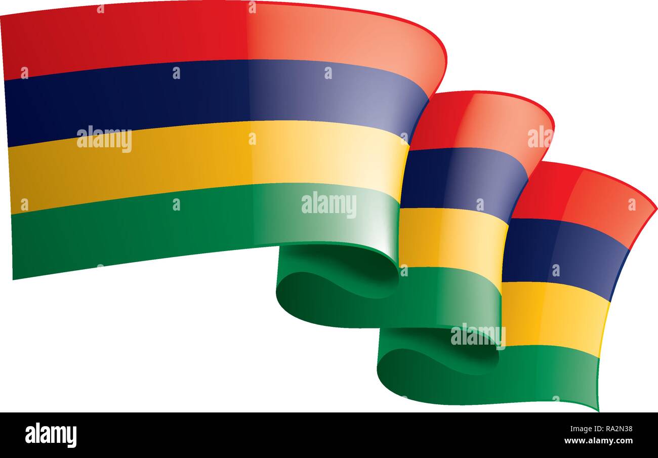 Mauritius flag, vector illustration on a white background Stock Vector ...