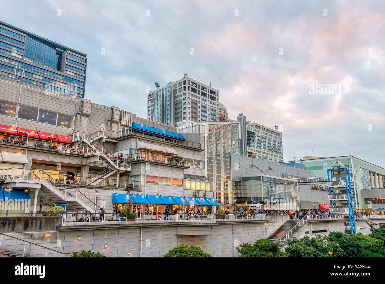 Tokyo Odaiba Decks Seaside Mall shopping center and entertainment area ...