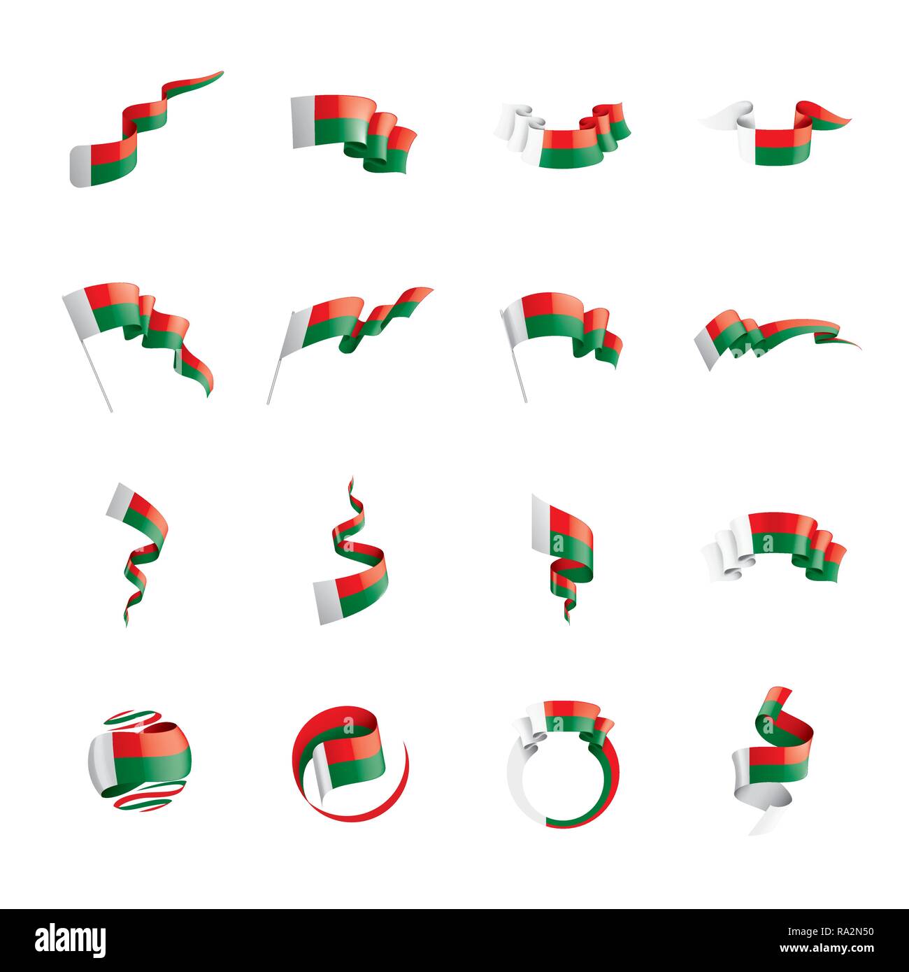 Madagascar flag, vector illustration on a white background Stock Vector ...