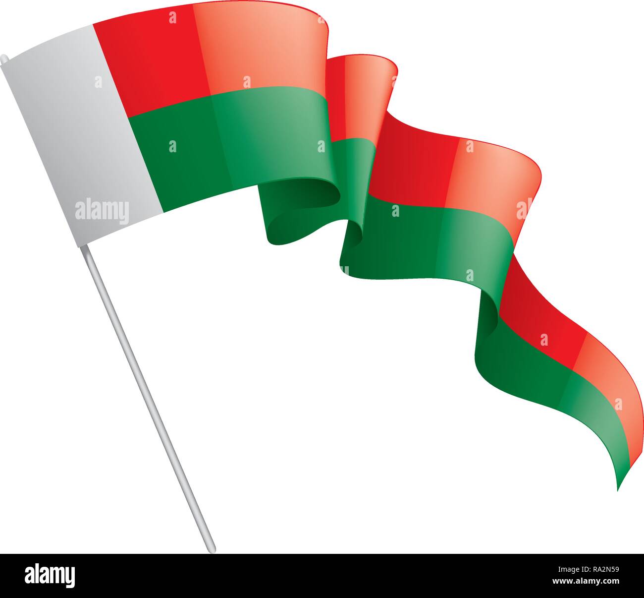 Madagascar flag, vector illustration on a white background Stock Vector ...